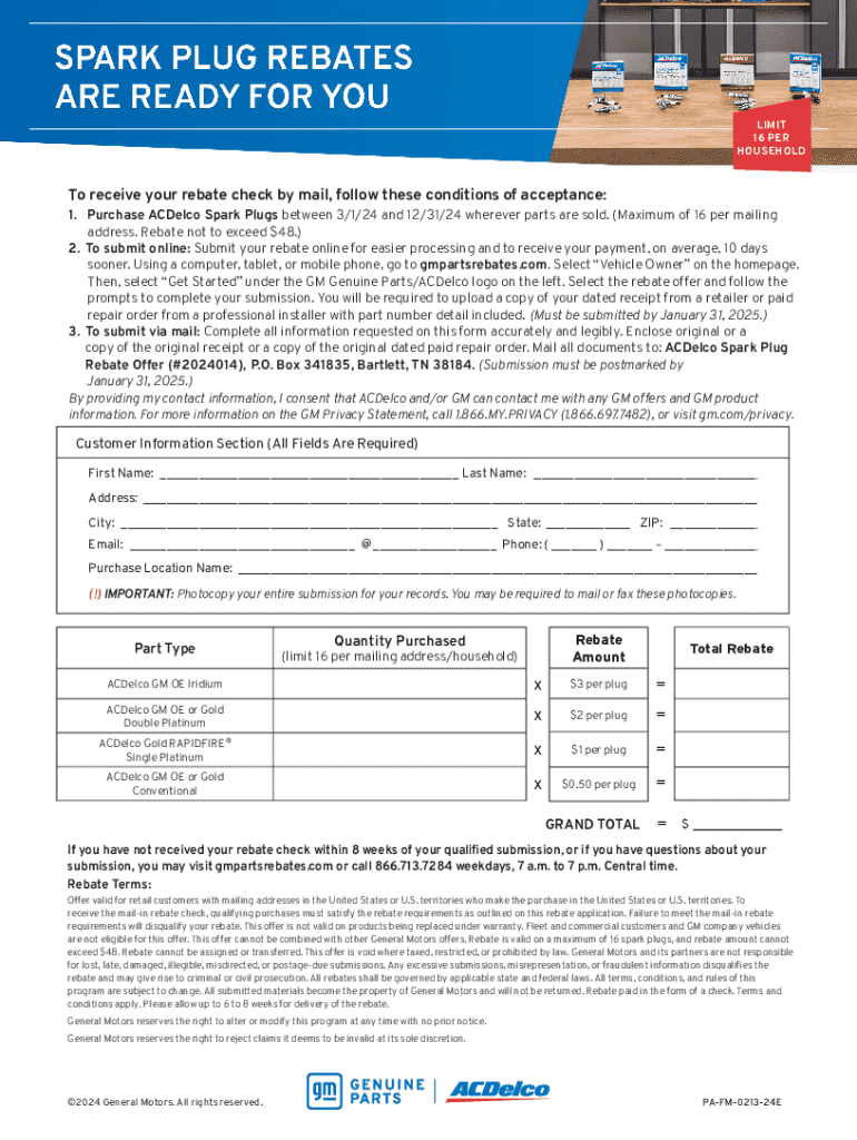 Fillable Online parts 3.1 consumer rebate form e-version filters ...