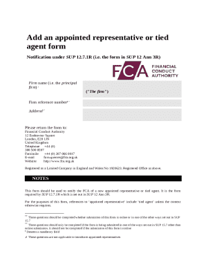 Online Appointed representative notification Doc Template | pdfFiller