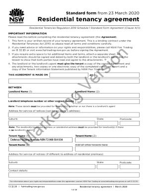Fillable Online 2020-2024 Form AU NSW Residential Tenancy Agreement ...