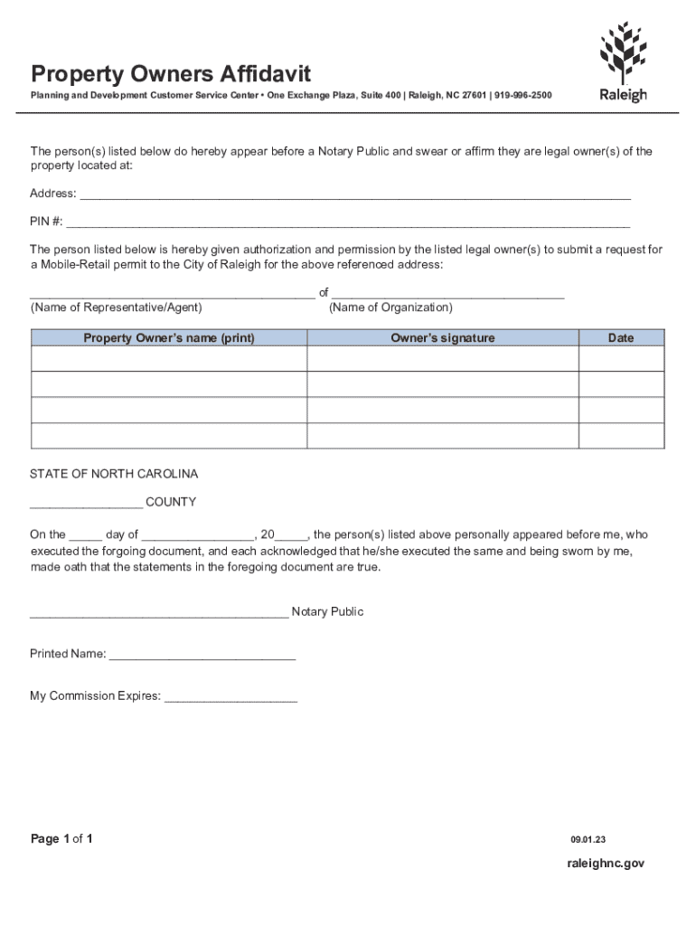 Fillable Online Property Owners Affidavit Fax Email Print - pdfFiller