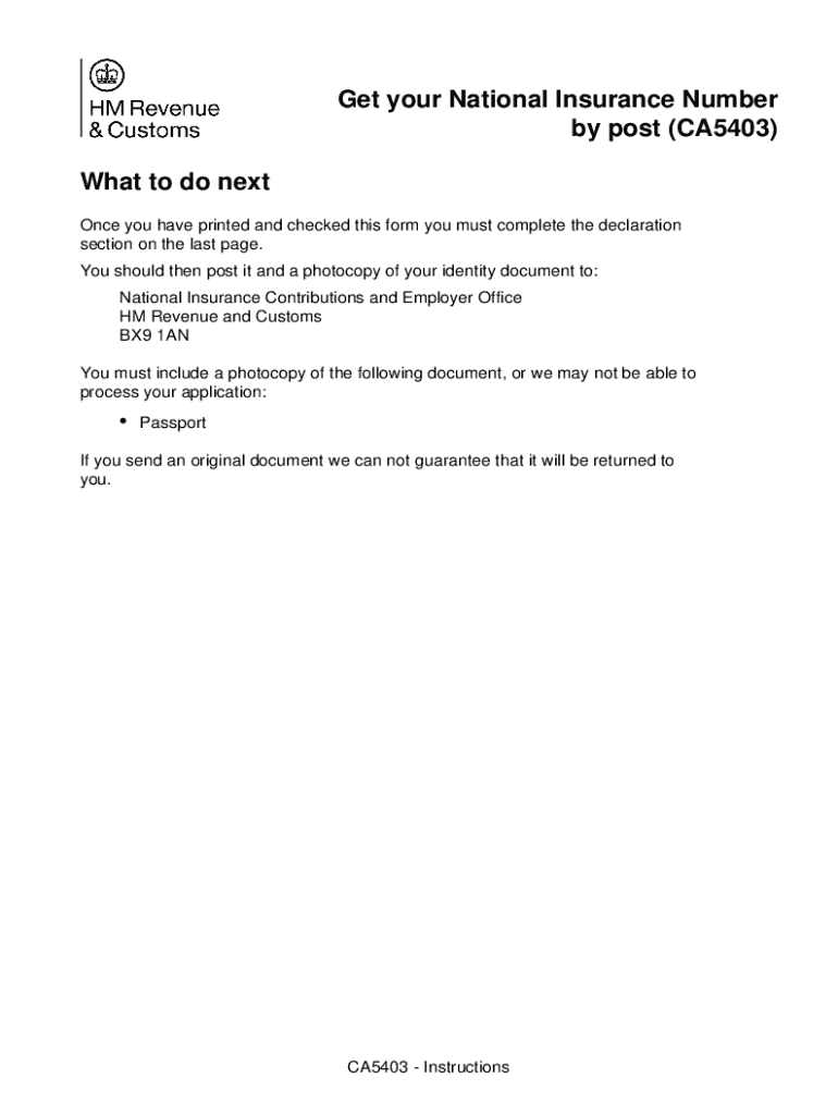 Fillable Online markyateparishcouncil gov Get your National Insurance ...