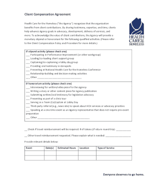 Fillable Online Client Compensation Agreement Fax Email Print - pdfFiller