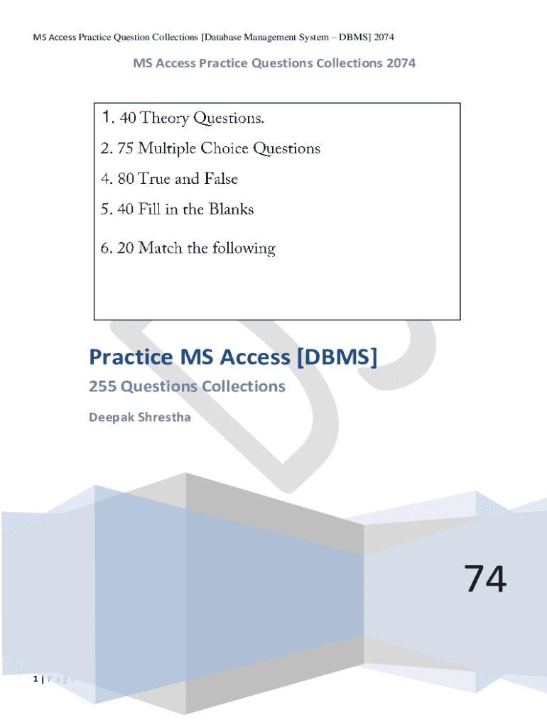 Fillable Online Database Management System (DBMS) with MS Access 365 Fax Email Print - pdfFiller