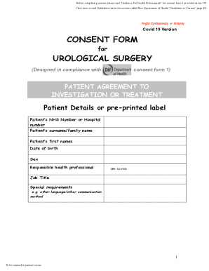 Fillable Online nlynn co Rigid Cystoscopy + - CONSENT FORM UROLOGICAL ...