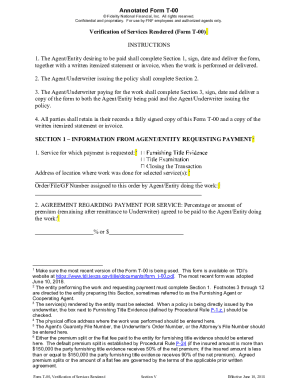 Fillable Online Title Form T-00 Verification of Services Rendered ...