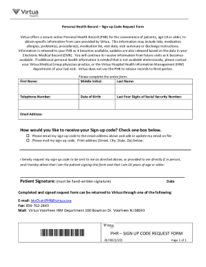 Fillable Online Sign-up Code Request Form Fax Email Print - pdfFiller