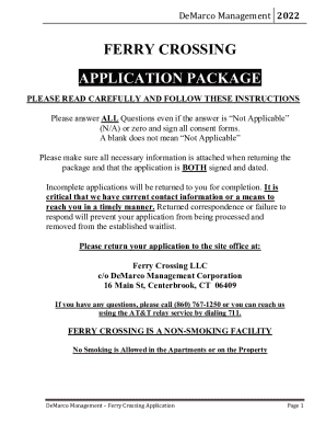 Fillable Online FERRY CROSSING APPLICATION PACKAGE Fax Email Print ...