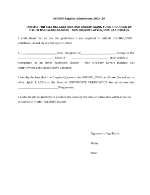 Fillable Online FORMAT FOR SELF DECLARATION AND UNDERTAKING TO BE ...