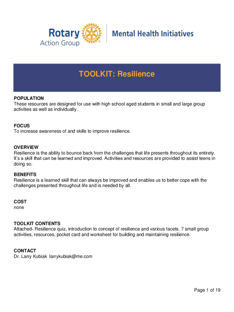 Fillable Online Resilience guide for parents and teachers Fax Email ...