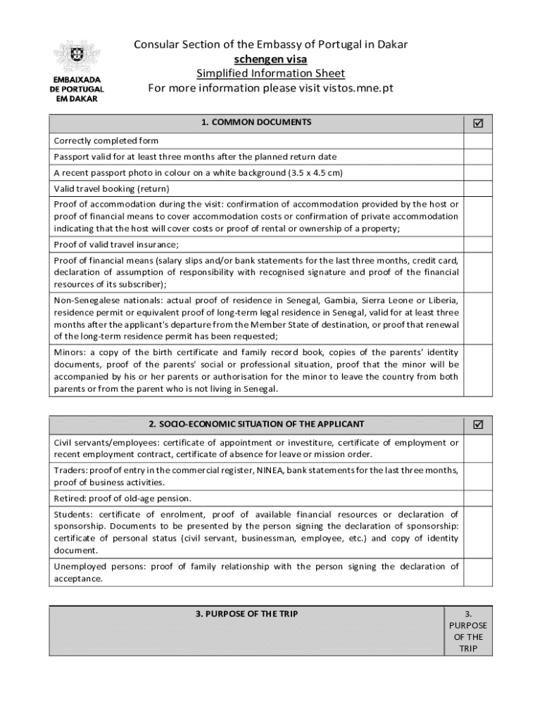 Fillable Online schengen visa Simplified Information Sheet Fax Email ...