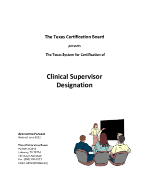 Fillable Online Texas System for Certification of Clinical Supervisor Designation Fax Email ...