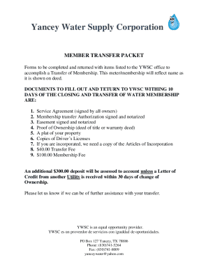 Fillable Online MEMBER TRANSFER PACKET Fax Email Print - pdfFiller