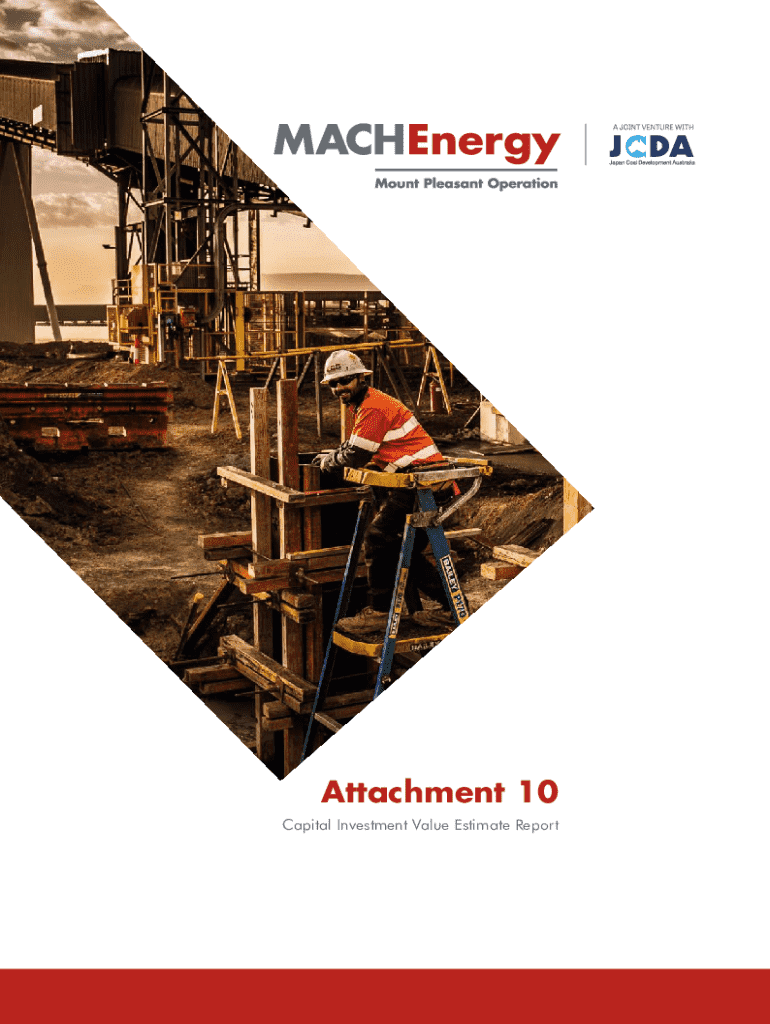 Fillable Online 22. Attachment 10 - Capital Investment Value Estimate ...