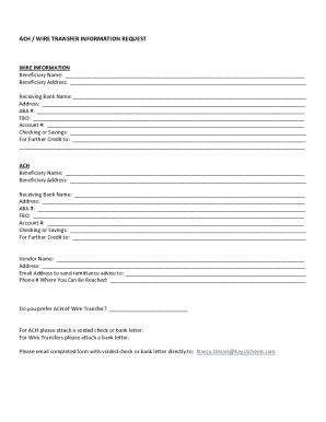Fillable Online ACH-Wire Transfer Information Request Form.pdf Fax ...