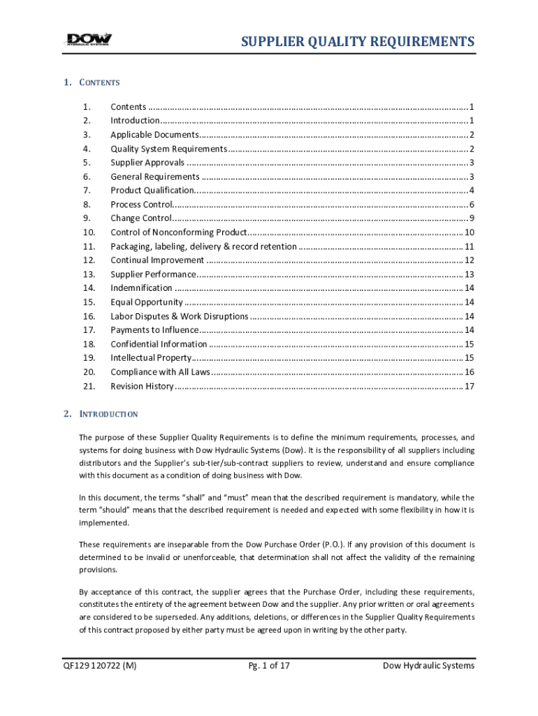 Fillable Online Supplier Quality Requirements - Document No Fax Email ...