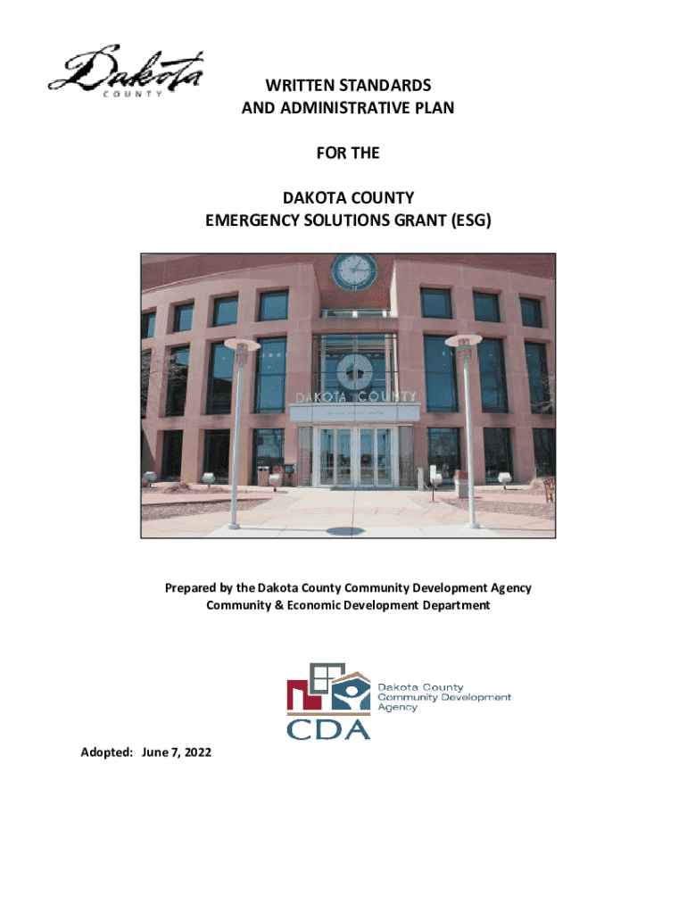 Fillable Online WRITTEN STANDARDS AND ADMINISTRATIVE PLAN ... Fax Email Print - pdfFiller