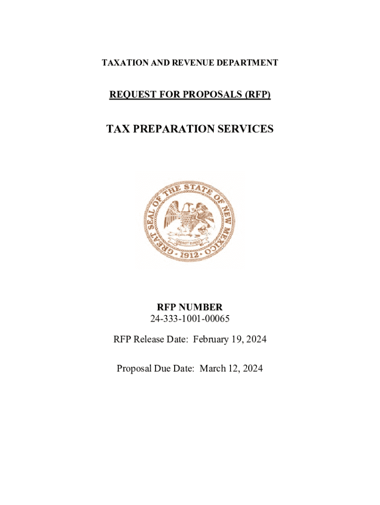 Fillable Online request for proposals (rfp) - tax preparation services ...