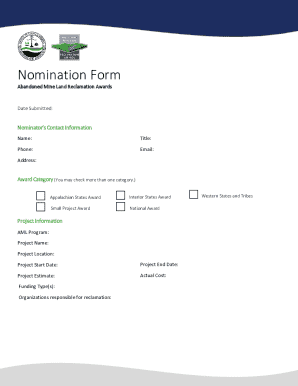 Fillable Online AML Reclamation Award form Fax Email Print - pdfFiller