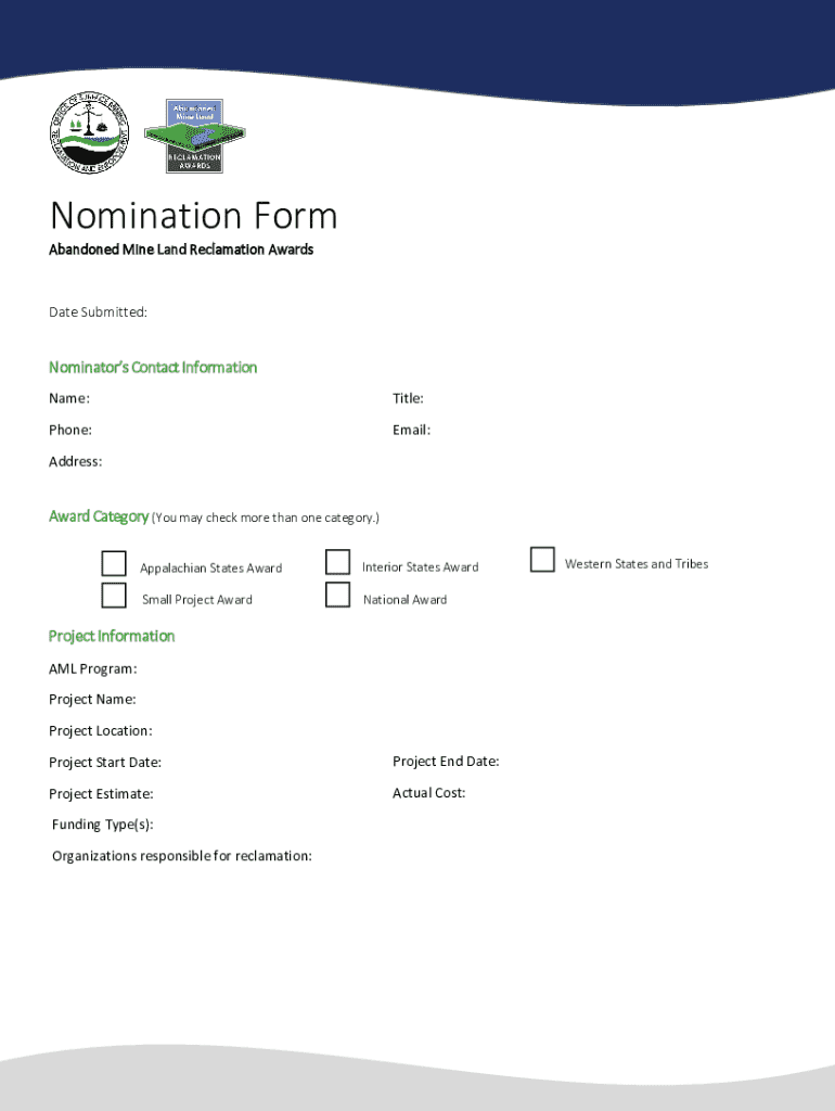 Fillable Online AML Reclamation Award form Fax Email Print - pdfFiller