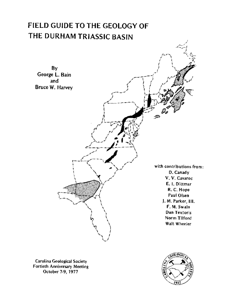 Fillable Online field guide to the geology of the durham triassic basin ...