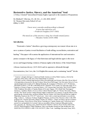 Fillable Online Restorative Justice, Slavery and the American Soul, A ...