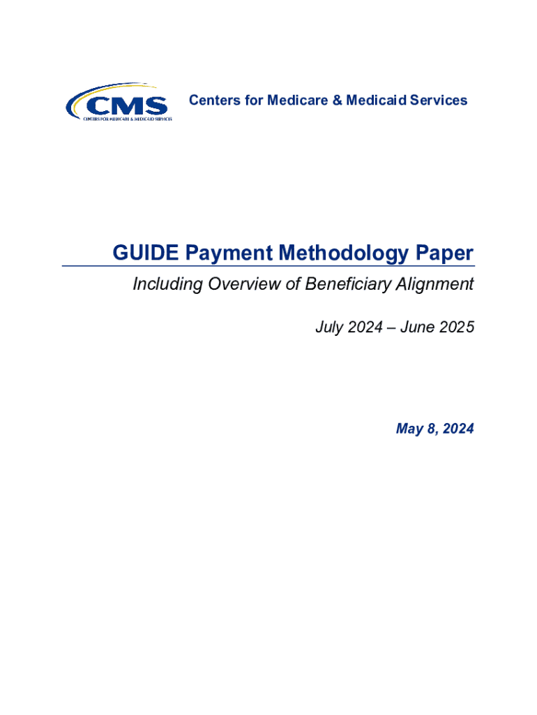 Fillable Online CMS GUIDE Payment Methodology Paper. Including Overview ...