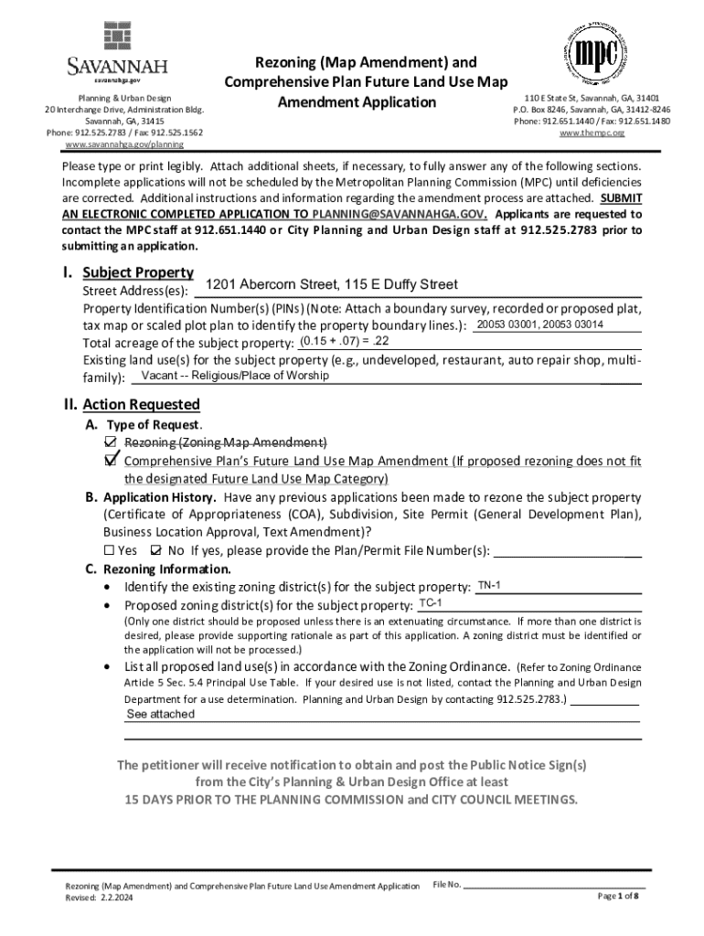 Fillable Online A Zoning Map Amendment Application has been submitted ... Fax Email Print ...