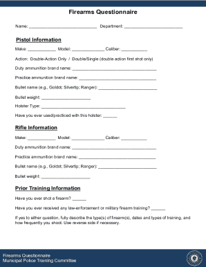Fillable Online Firearms Questionnaire. ROC Forms Fax Email Print ...