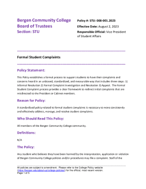 Fillable Online Formal Student Complaints Fax Email Print - pdfFiller