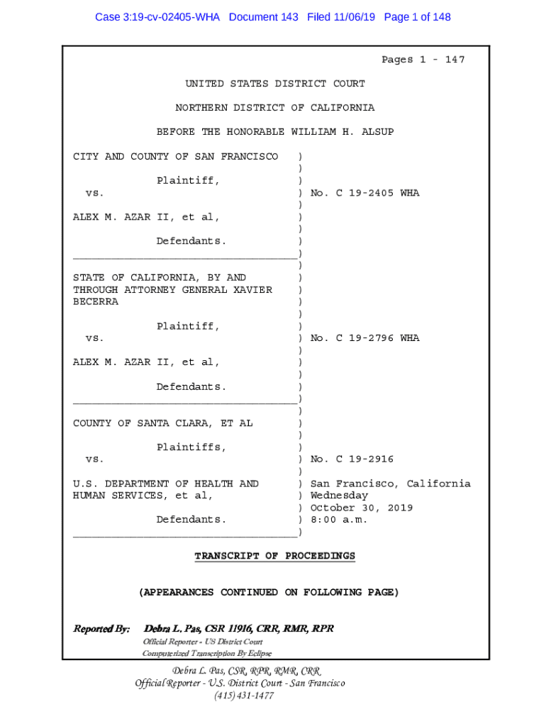 Fillable Online Hon. William alsup U.S. District Judge for the Northern ...