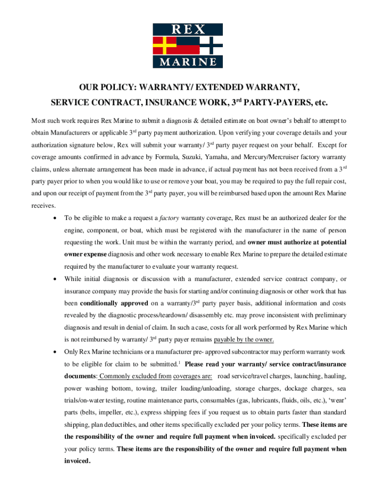 Fillable Online 3rd Party Extended Warranty Actually Covering Claims ...