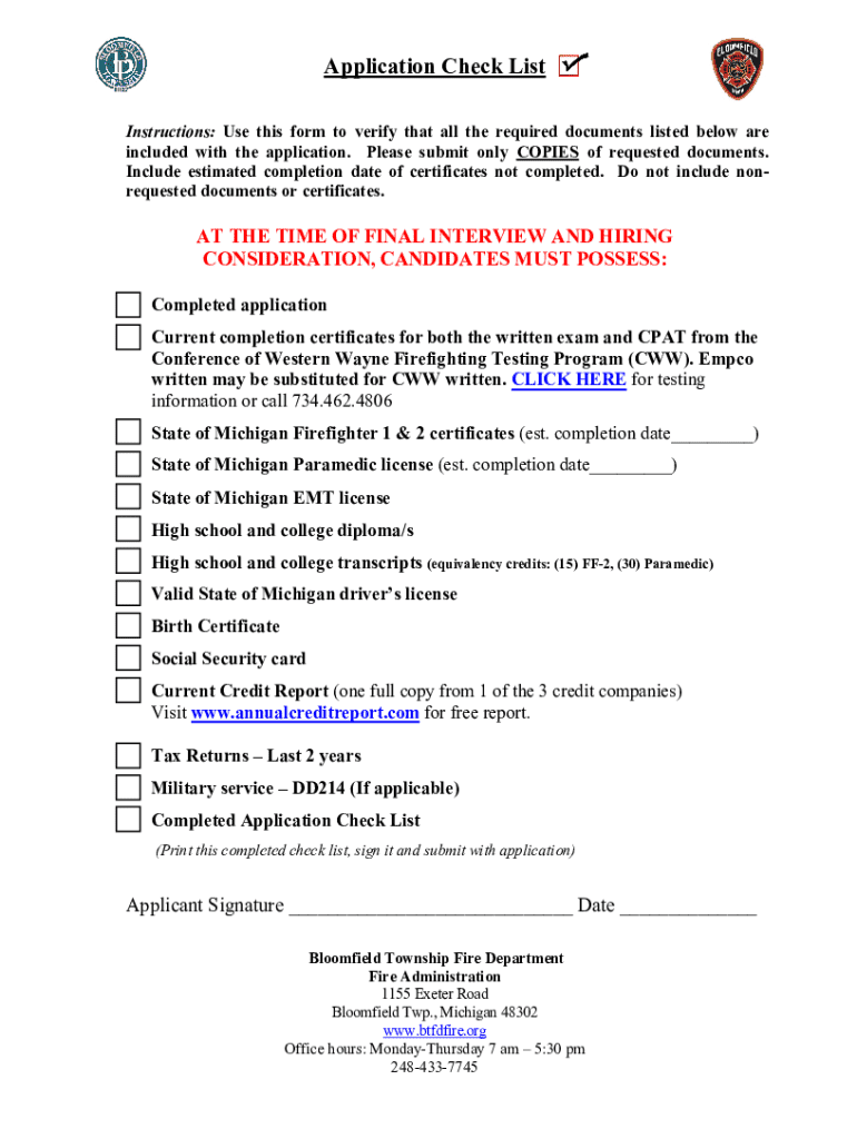 Fillable Online Instructions: Use this form to verify that all the ...