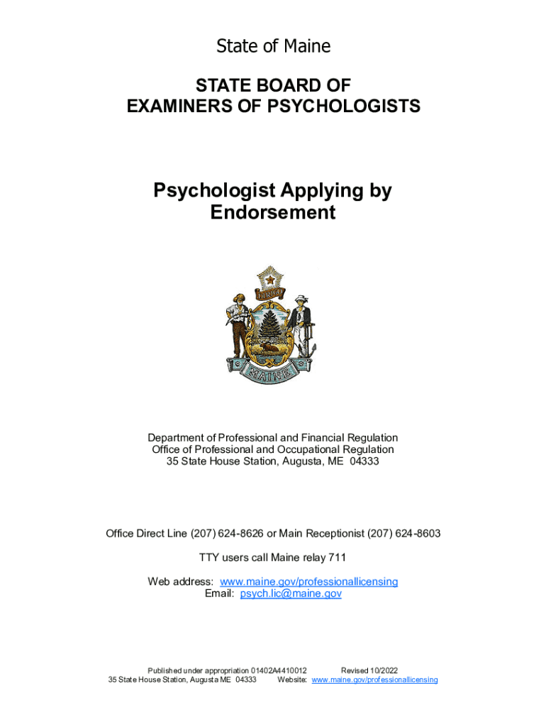 Fillable Online Psychologist Applying by Endorsement Fax Email Print - pdfFiller