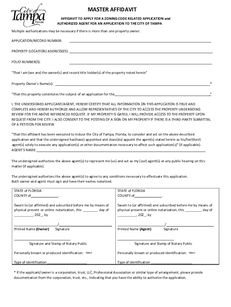 Fillable Online Fillable AFFIDAVIT TO APPLY FOR A ZONING CODE ... Fax Email Print - pdfFiller