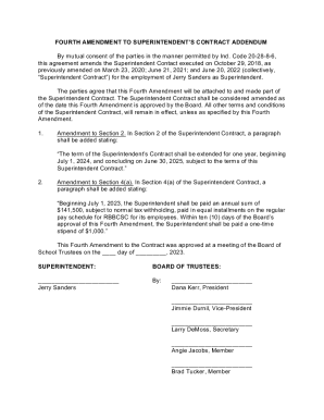 Fillable Online Addendum to Regular Teacher's Contract for ...