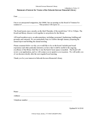 Fillable Online Deborah Rawson Memorial Library Fax Email Print - pdfFiller