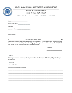 Fillable Online Recommendation Form for ECHS Application.docx Fax Email ...