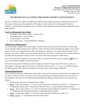 Fillable Online Record Drawings & Easement Procedure for Private ...
