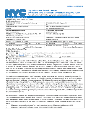 Fillable Online Environmental Assessment Form (EAF) or Environmental ...