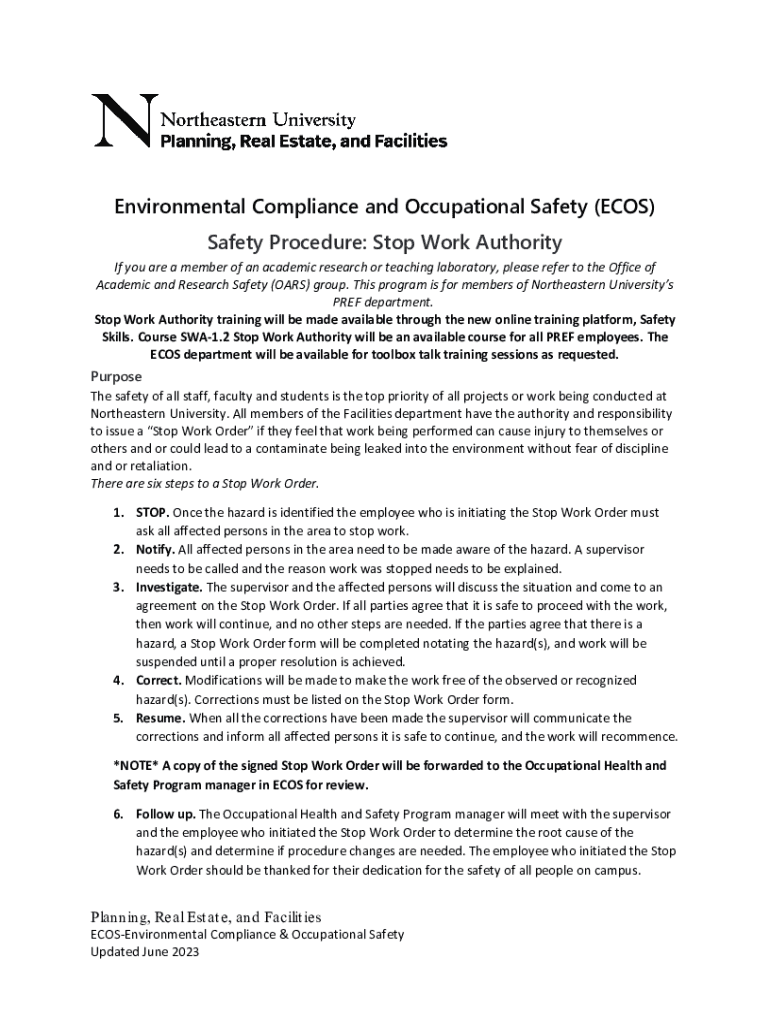 Fillable Online Stop Work Authority: Why You Need It and How to ... Fax ...