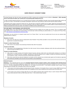 Fillable Online Guardian General Insurance Jamaica Limited Fax Email ...