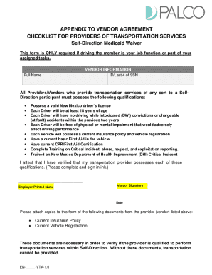 Fillable Online Appendix-to-Employee-Agreement-Checklist-for-Providers-of- ... Fax Email Print ...
