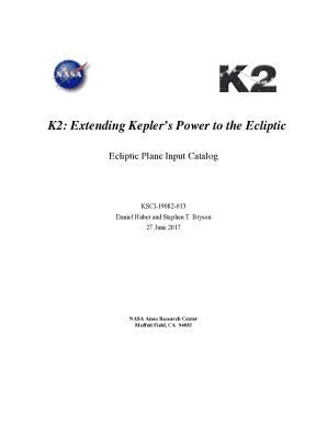 Fillable Online ntrs nasa The K2 Ecliptic Plane Input Catalog (EPIC) and Stellar ... Fax Email ...