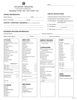 Fillable Online Hudson Imaging referral form Fax Email Print - pdfFiller