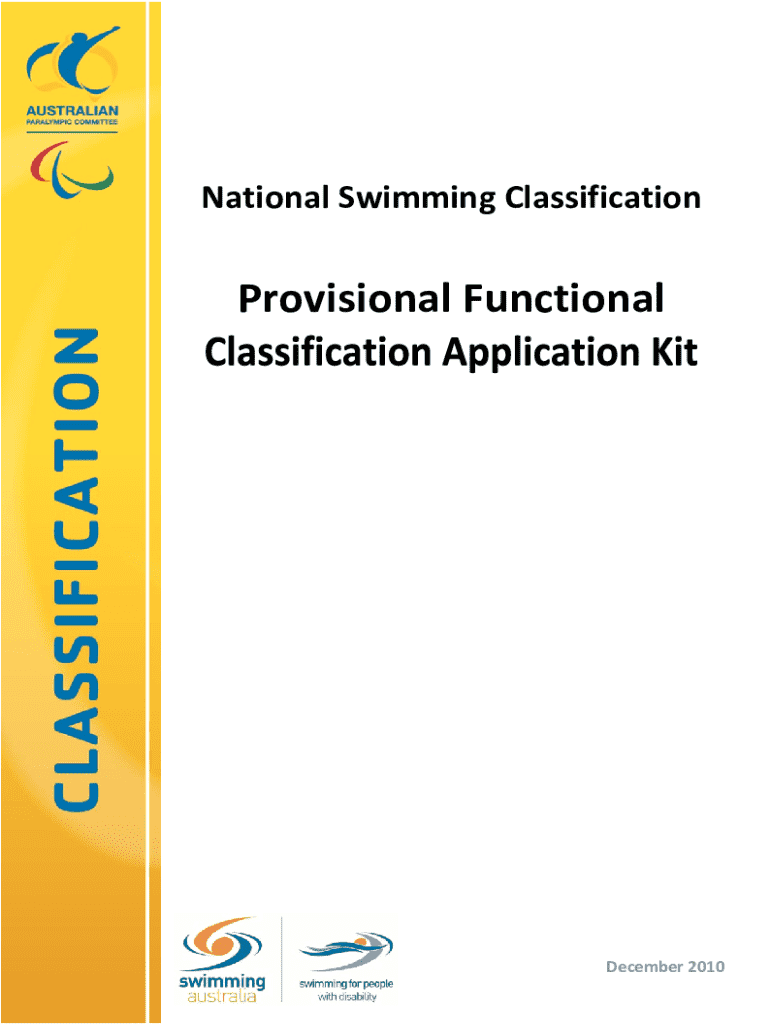 Fillable Online World Para Swimming Classification & Categories Fax ...