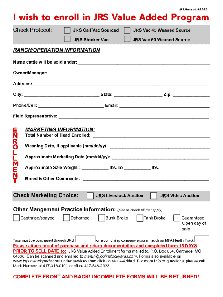 Fillable Online Value Added Calf (VAC) Vaccination Management Program Fax Email Print - pdfFiller