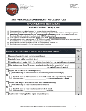 Fillable Online pan-canadian examinationsapplication form Fax Email ...