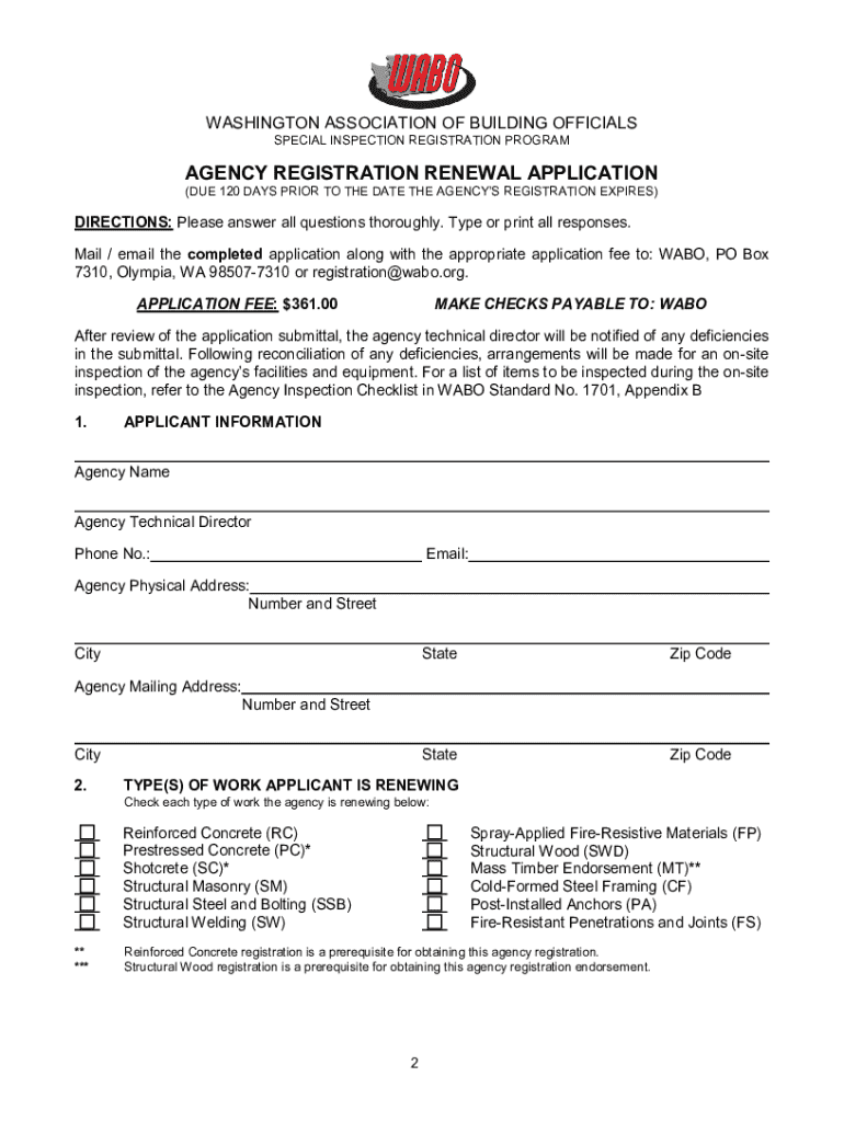 Fillable Online Reciprocal and or WABO Special Inspector Certificates ...