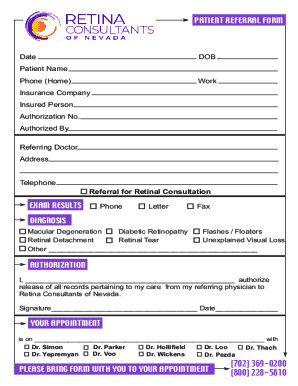 Fillable Online Patient Referral FormRetina Group of Florida Fax Email ...
