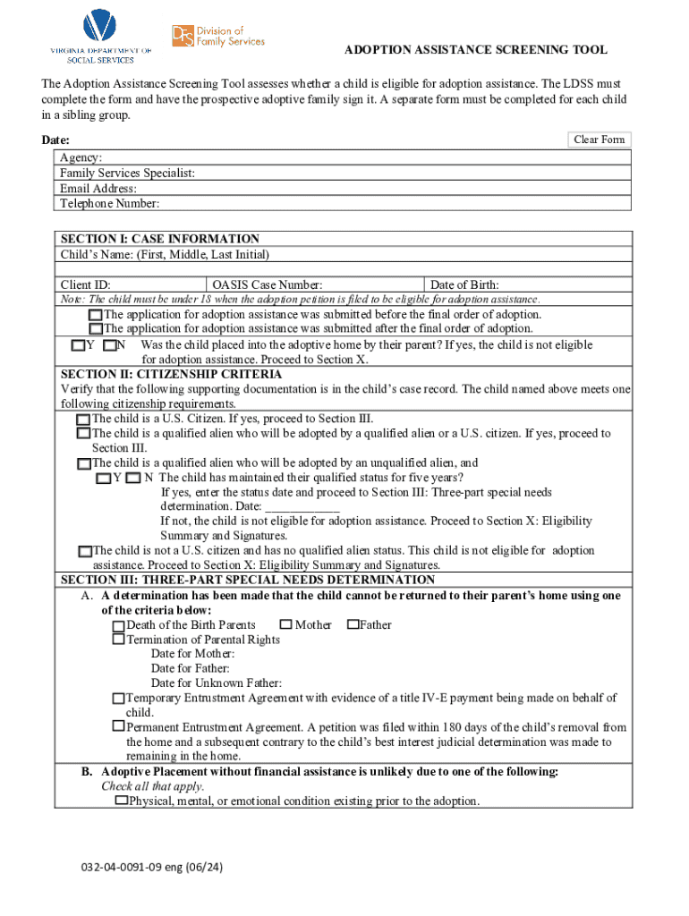 Fillable Online SSA 22-06 CW Applicable Child Assessment Fax Email ...